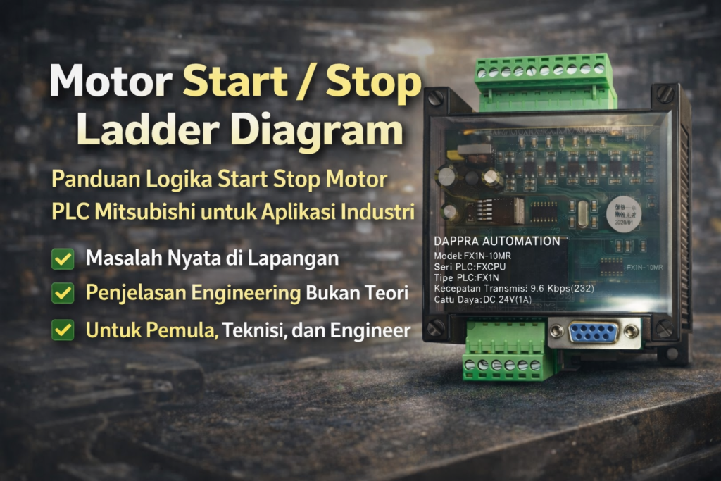 Motor Start Stop Ladder Diagram PLC Mitsubishi untuk Aplikasi Industri