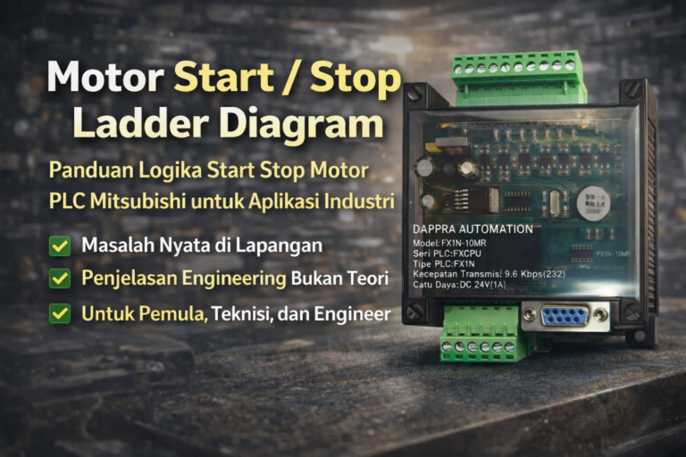Motor Start Stop Ladder Diagram PLC Mitsubishi untuk Aplikasi Industri