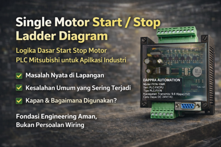 Single Motor Start Stop Ladder Diagram | PLC Mitsubishi